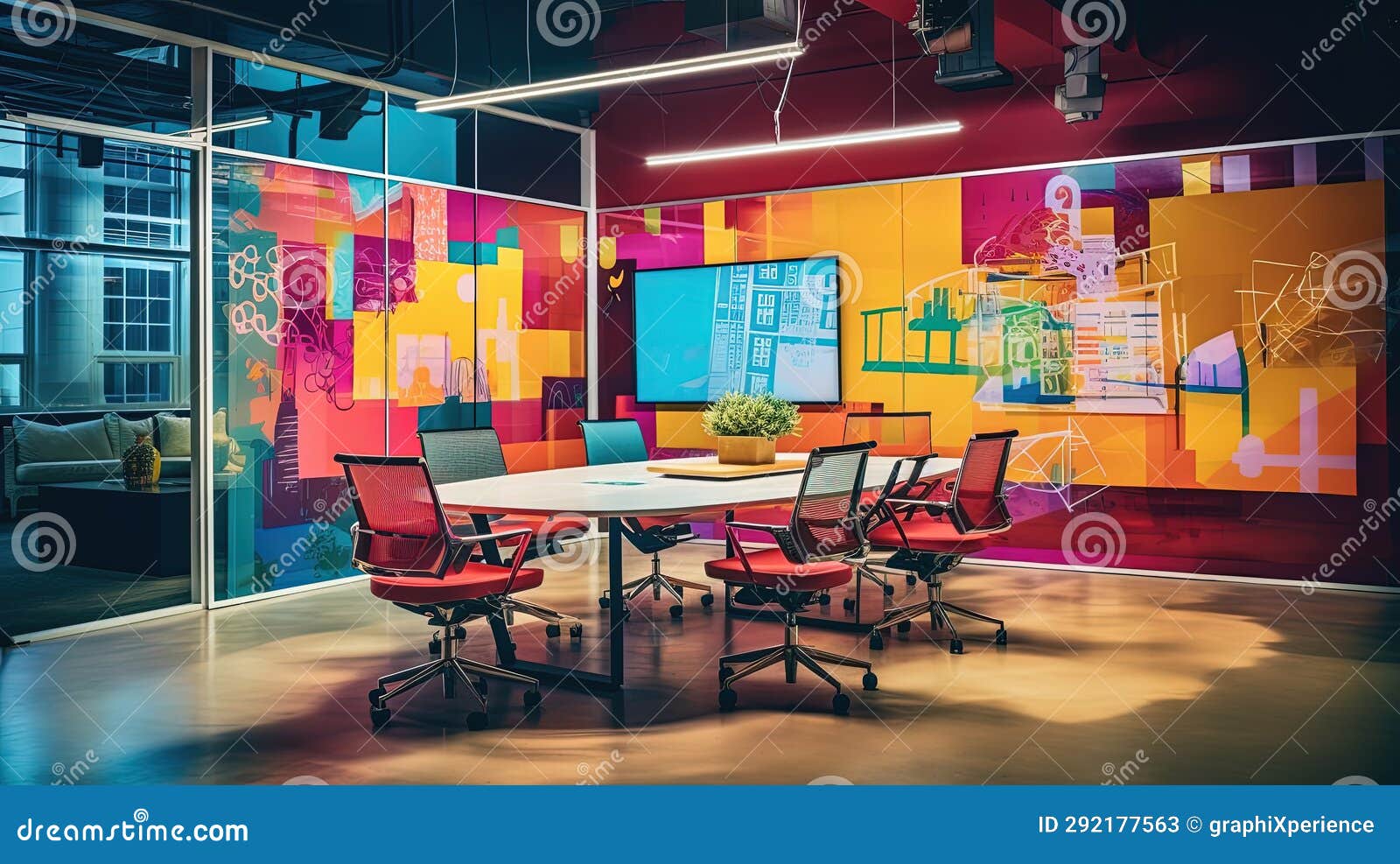 Collaboration in Modern Meeting Room Stock Illustration - Illustration ...