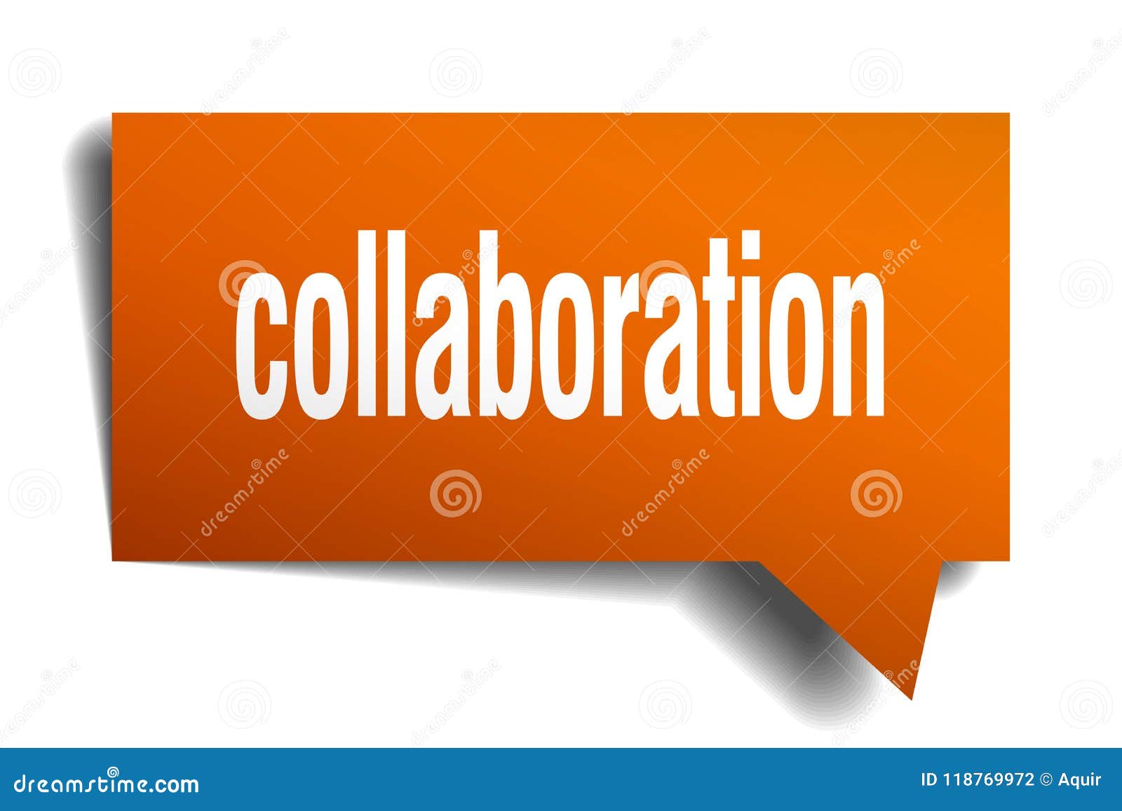Collaboration Orange 3d Speech Bubble Stock Vector - Illustration of ...