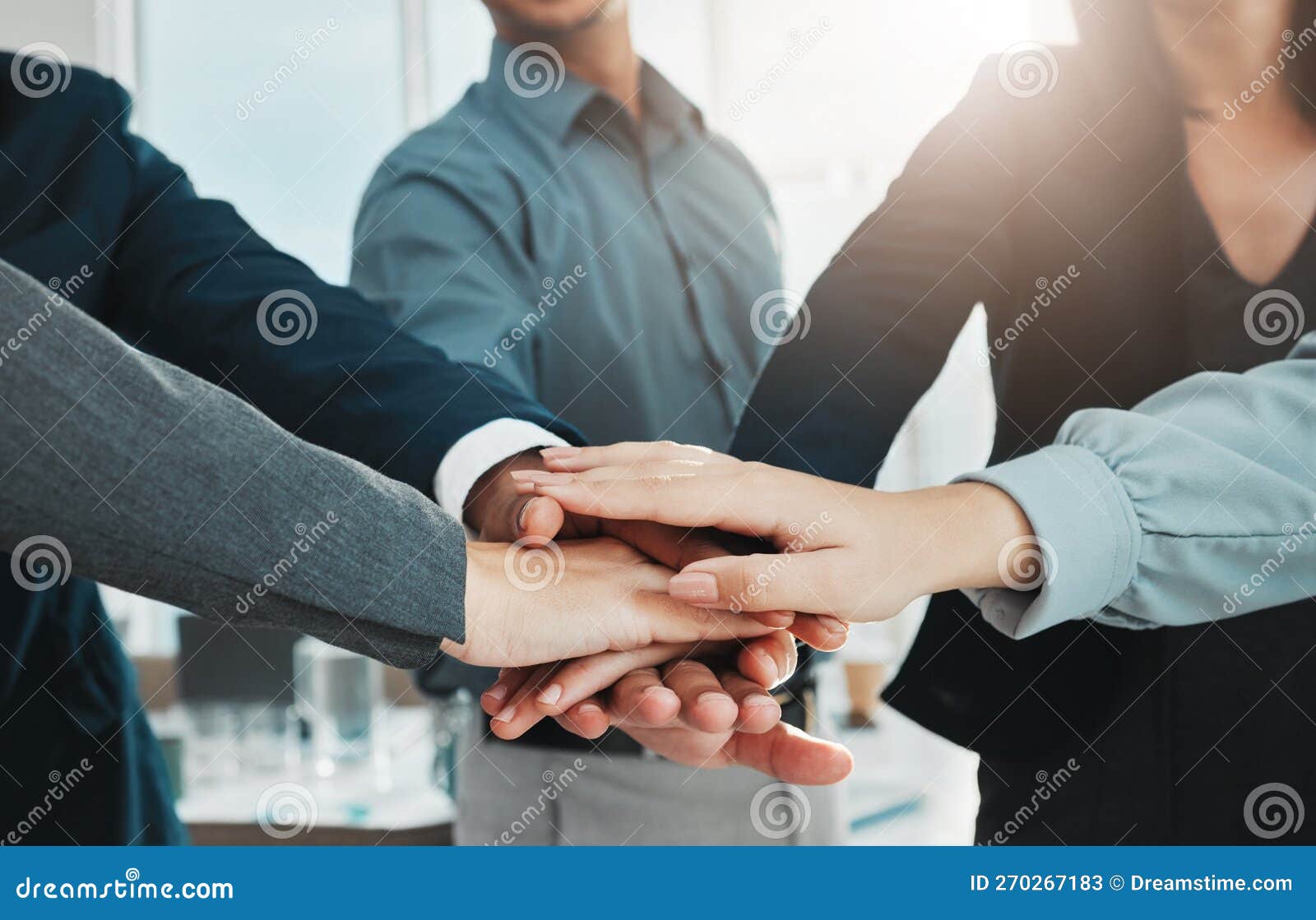 Collaboration, Partnership and Hands of Business People in Support of ...