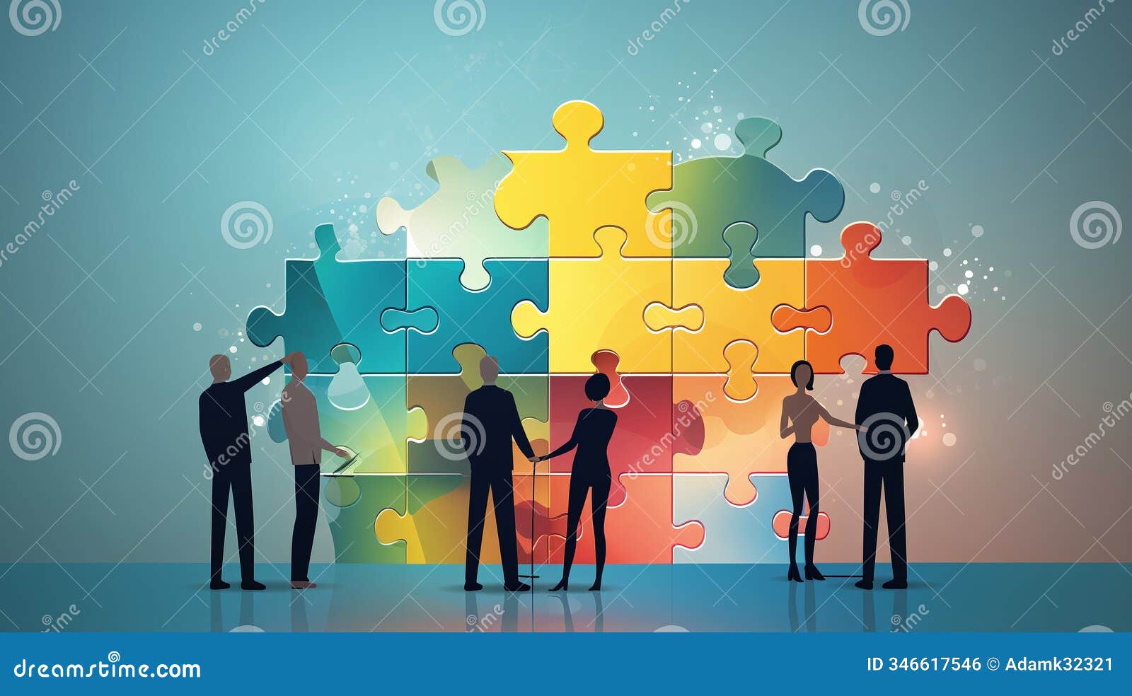 Collaboration Puzzle Pieces Visualization Success Foundation Stock ...