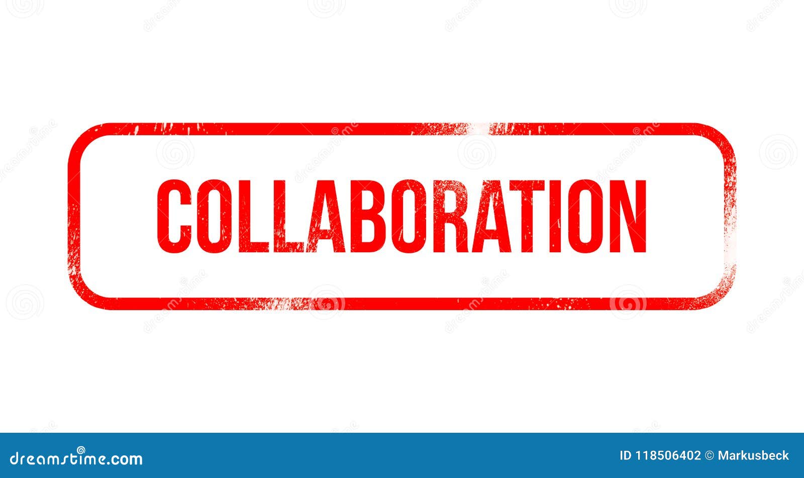 Collaboration - Red Grunge Rubber, Stamp Stock Illustration ...