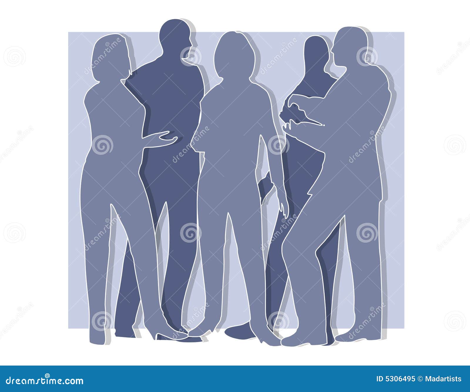 Collaboration Silhouettes Blue Stock Illustration - Illustration of ...