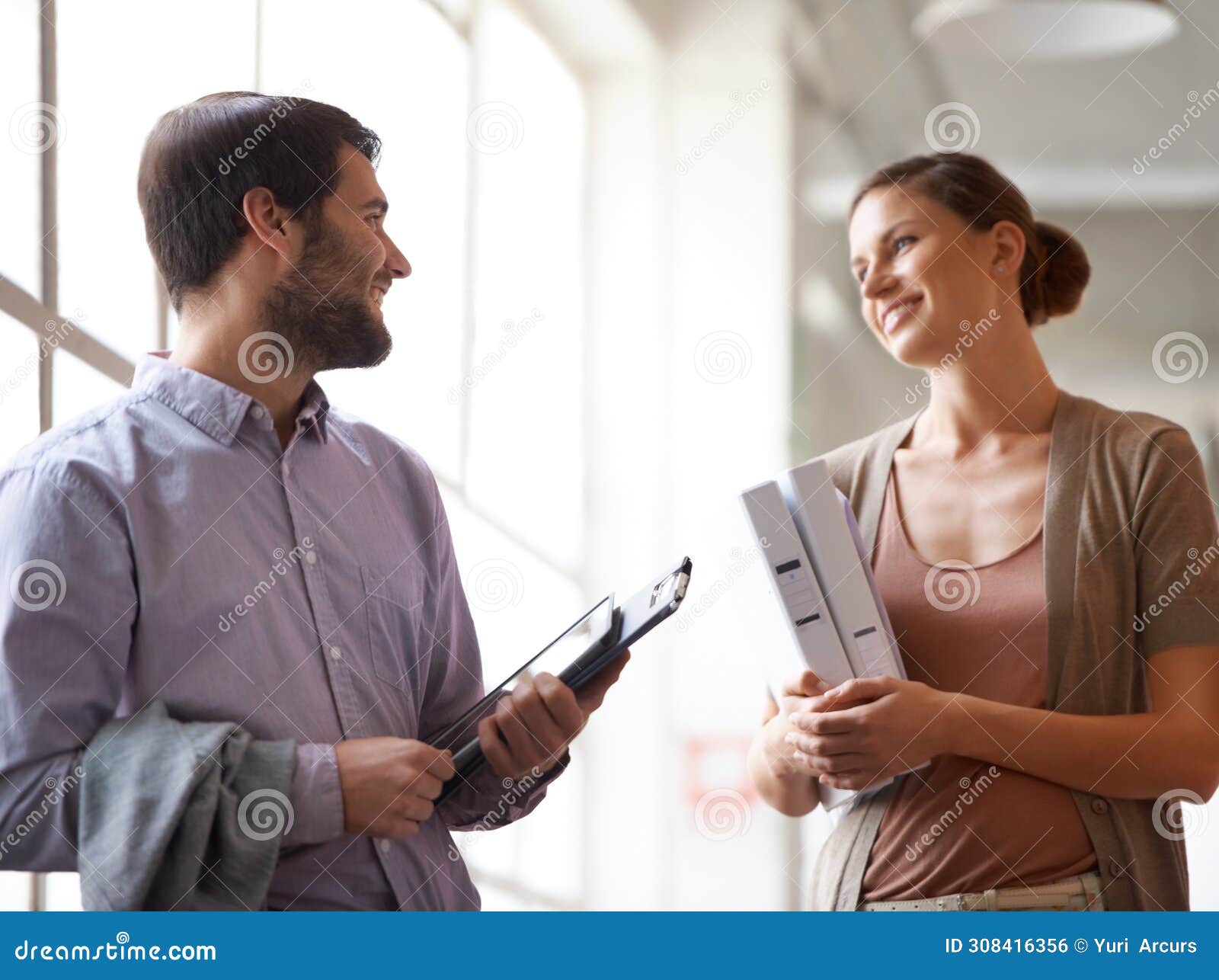 Collaboration, Smile and Tablet with Business People Talking in Office ...