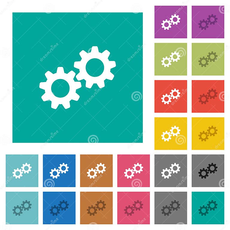 Collaboration Square Flat Multi Colored Icons Stock Vector ...
