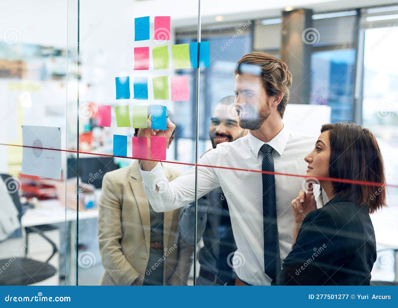 Collaboration, Team of Colleagues Working on Strategy and Schedule in ...