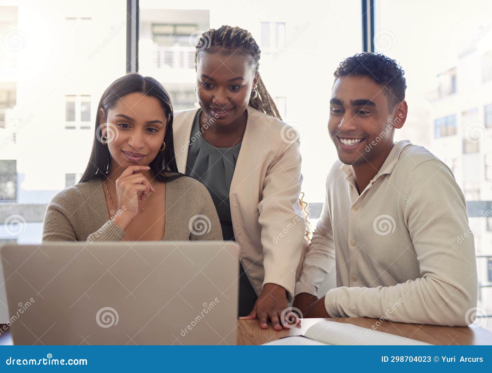 Collaboration, Teamwork and Business People with Laptop and Boss with ...