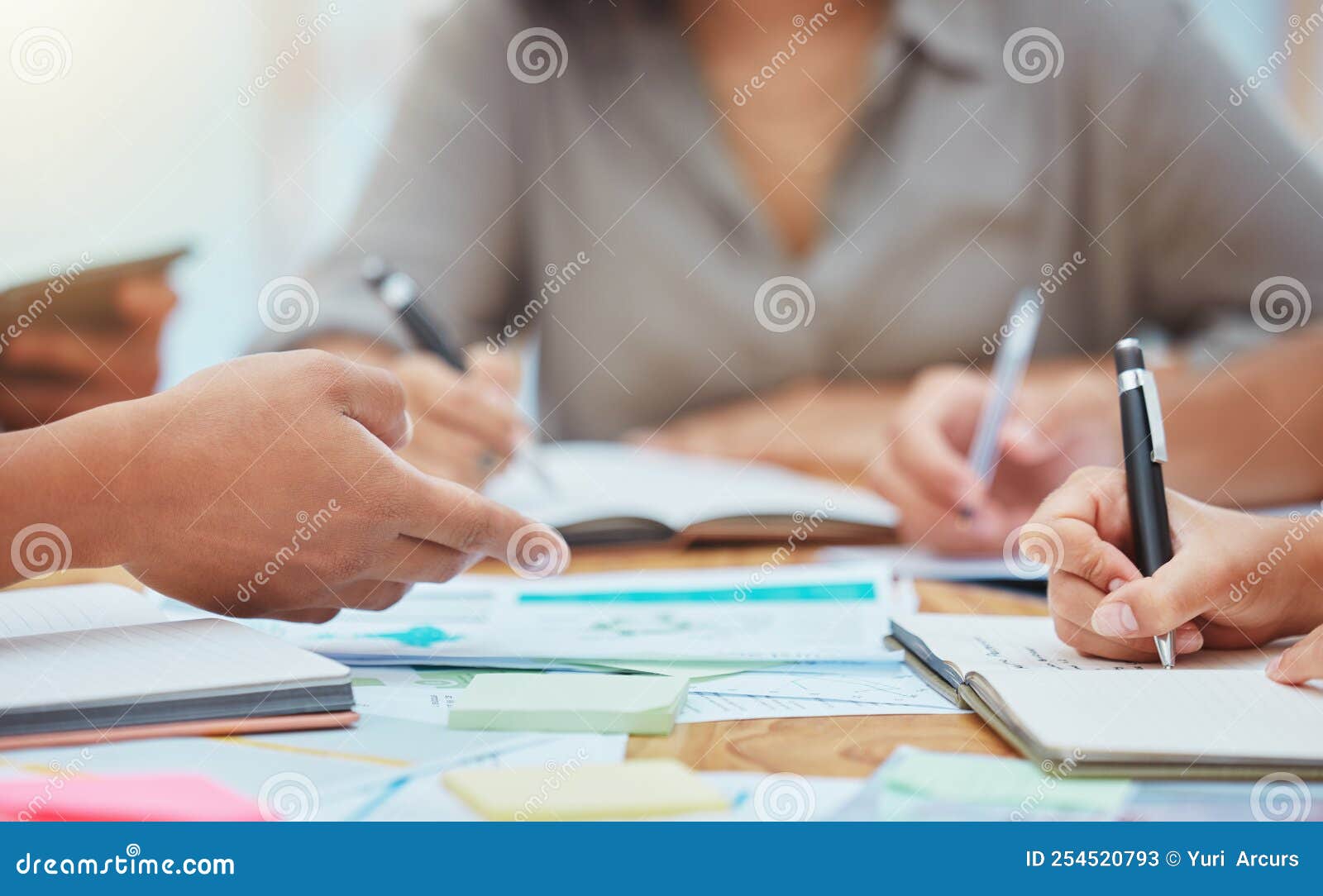 Collaboration, Teamwork and Documents of Business People Planning ...