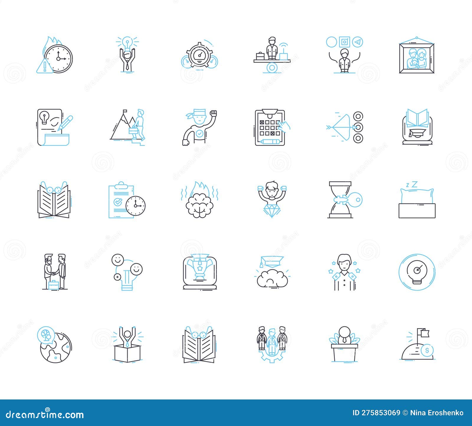 Collaboration and Teamwork Linear Icons Set. Synergy, Cooperation ...