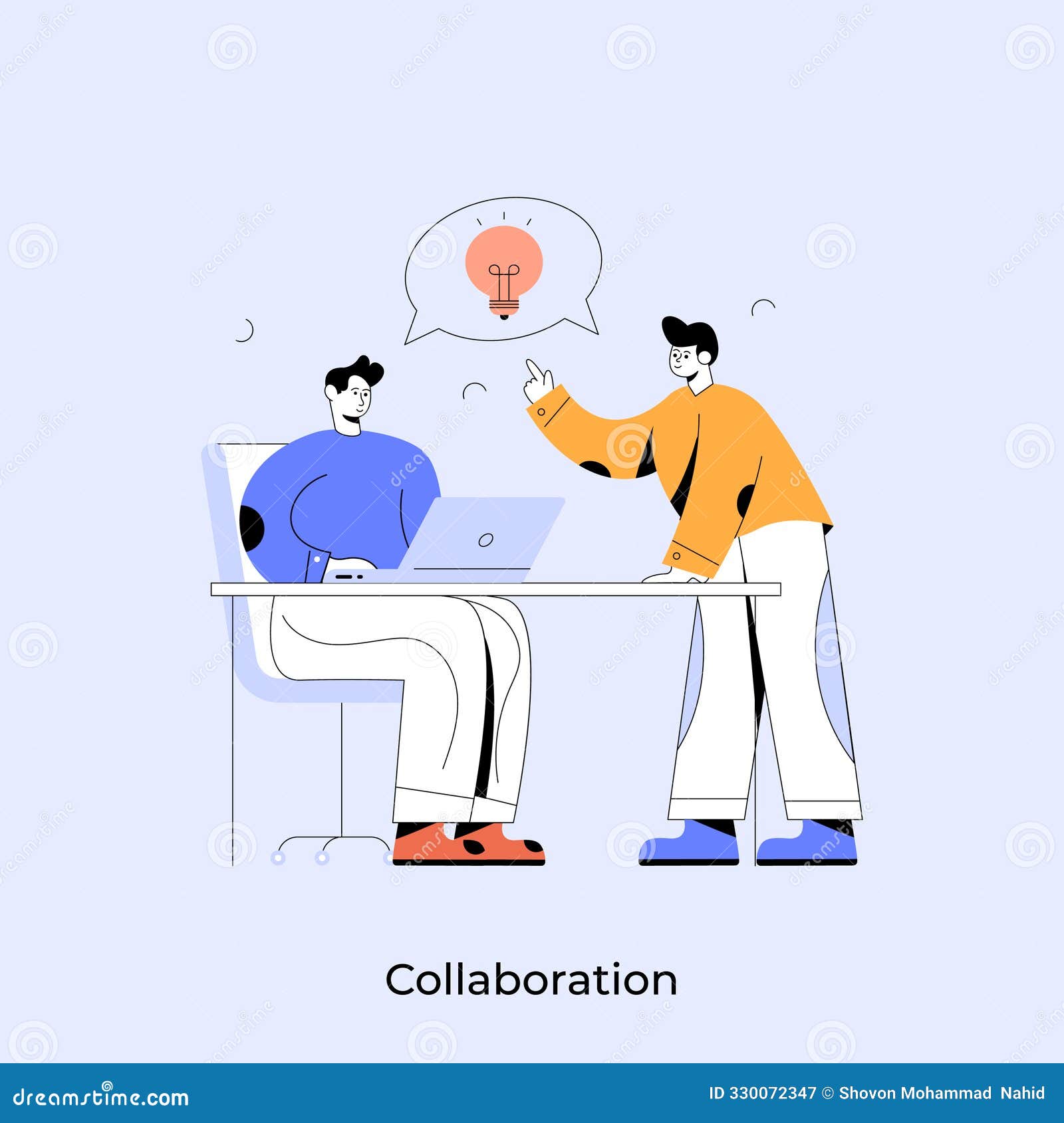 Collaboration and Teamwork Vector Illustration Stock Vector ...