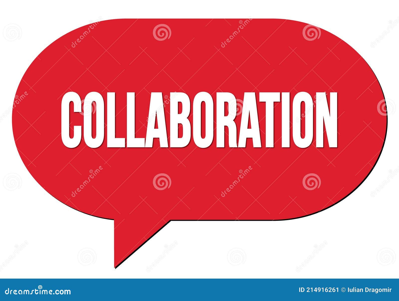 COLLABORATION Text Written in a Red Speech Bubble Stock Illustration ...