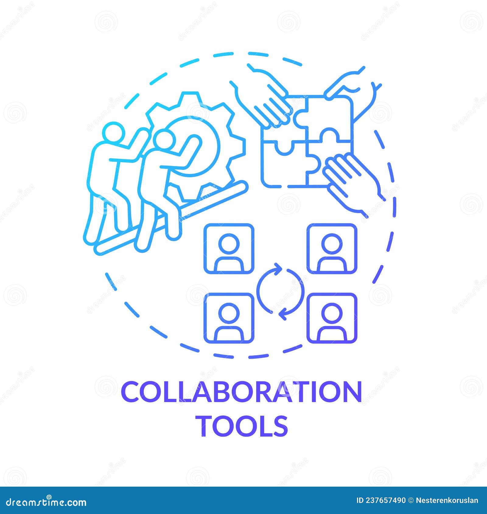 Collaboration Tools Blue Gradient Concept Icon Stock Vector ...
