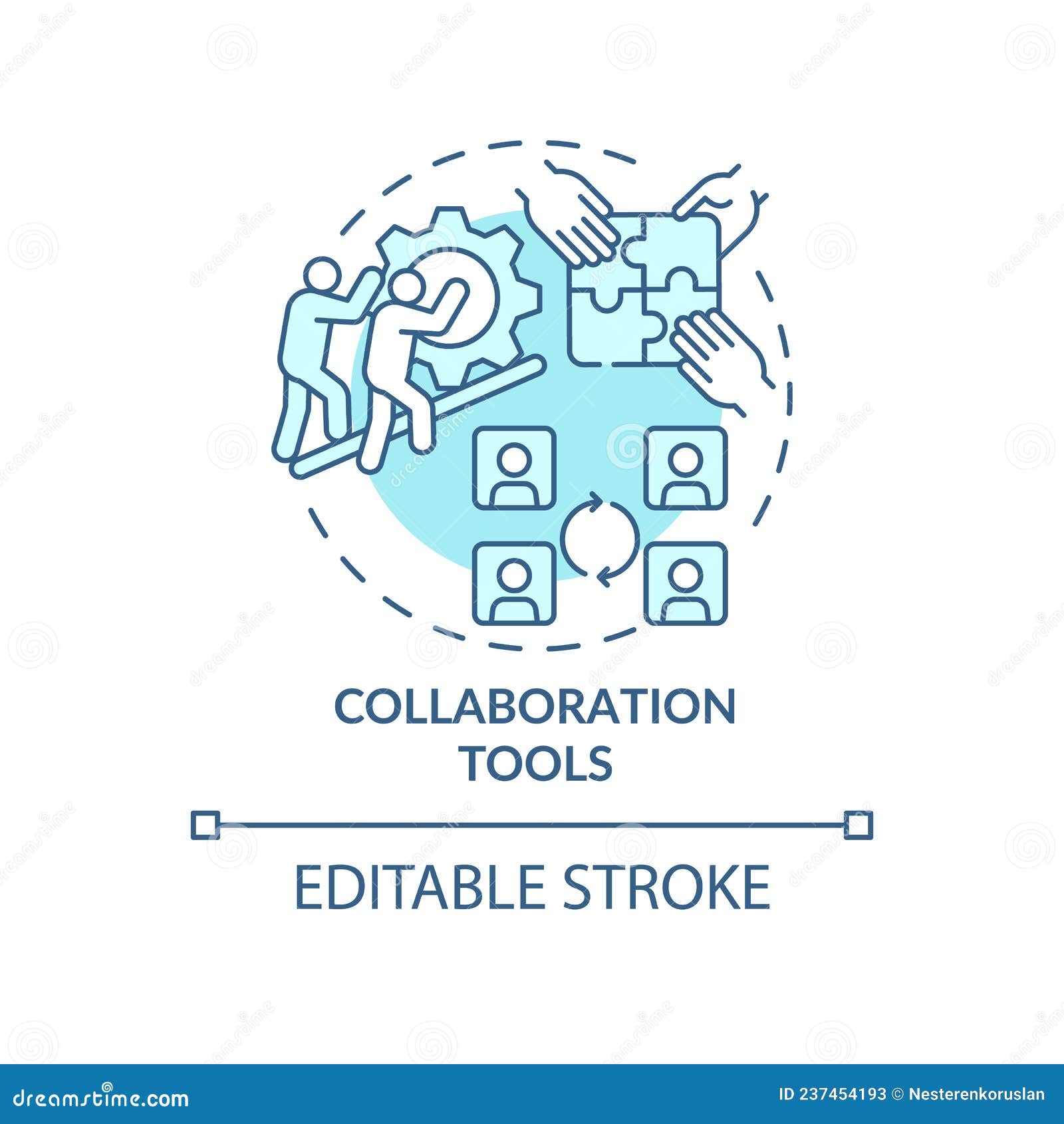 Collaboration Tools Turquoise Concept Icon Stock Vector - Illustration ...
