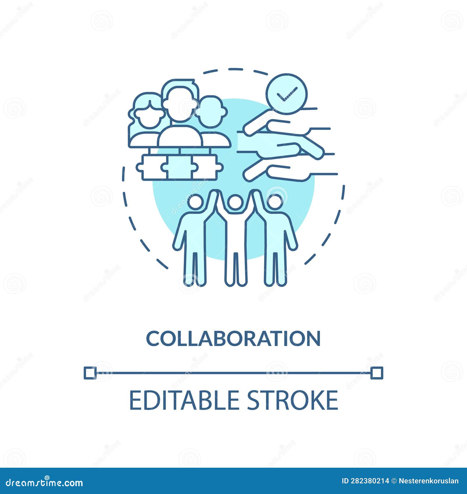 Collaboration Turquoise Concept Icon Stock Vector - Illustration of ...
