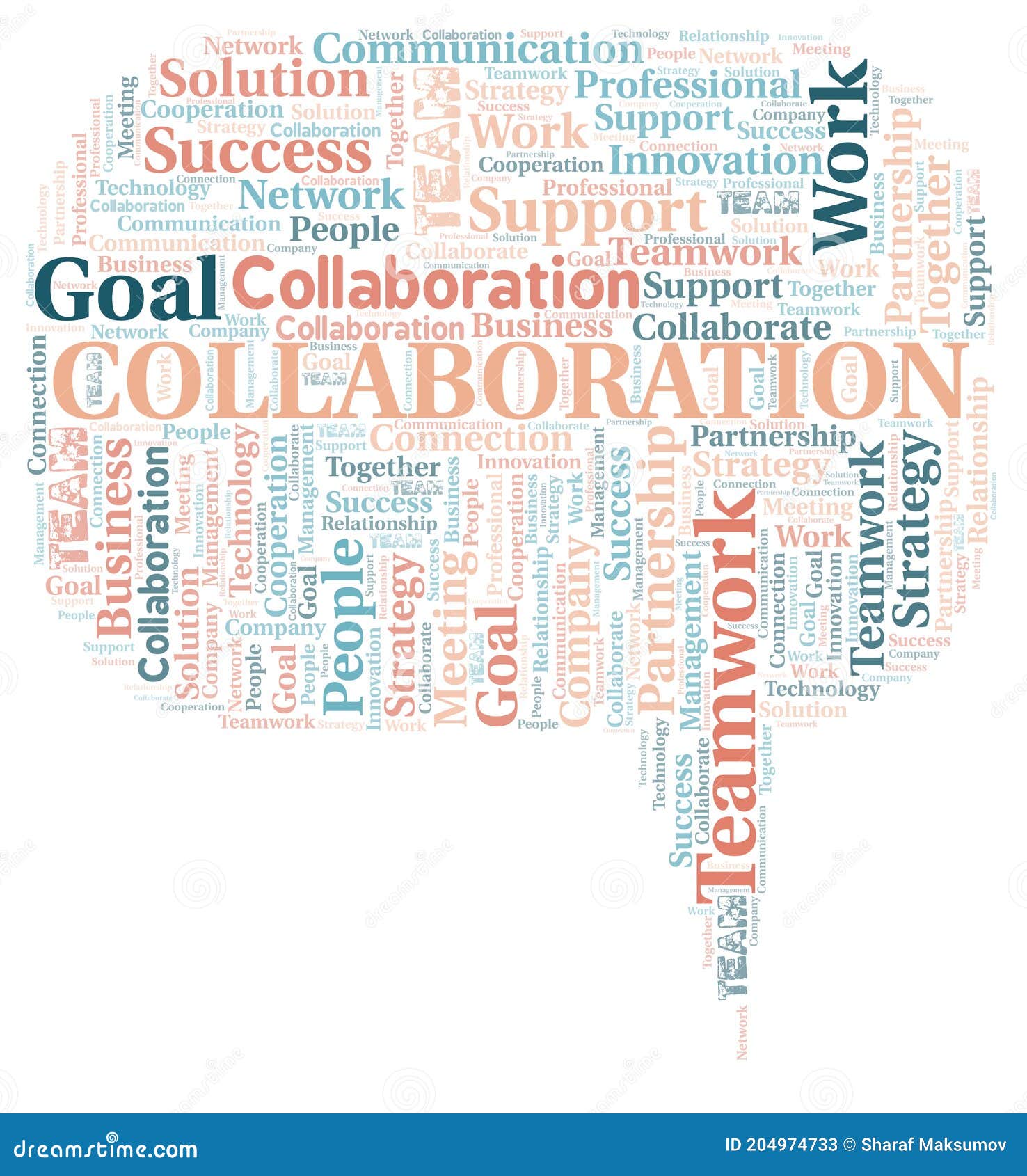 Collaboration Typography Word Cloud Create with the Text only. Stock ...
