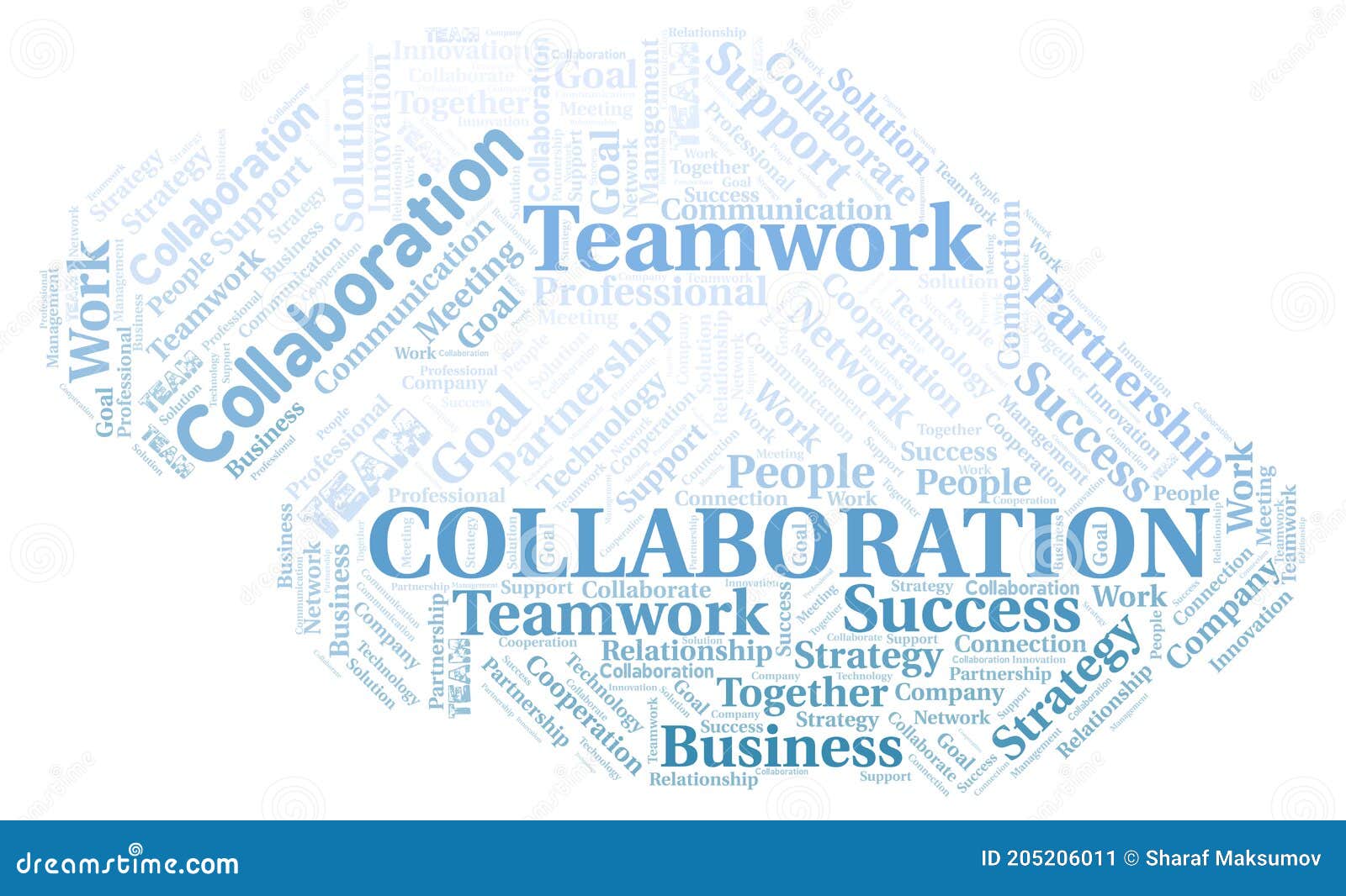 Collaboration Typography Word Cloud Create with the Text only. Stock ...