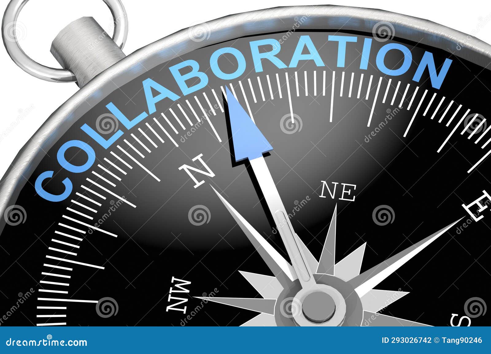 Collaboration Word on Black Compass Stock Illustration - Illustration ...