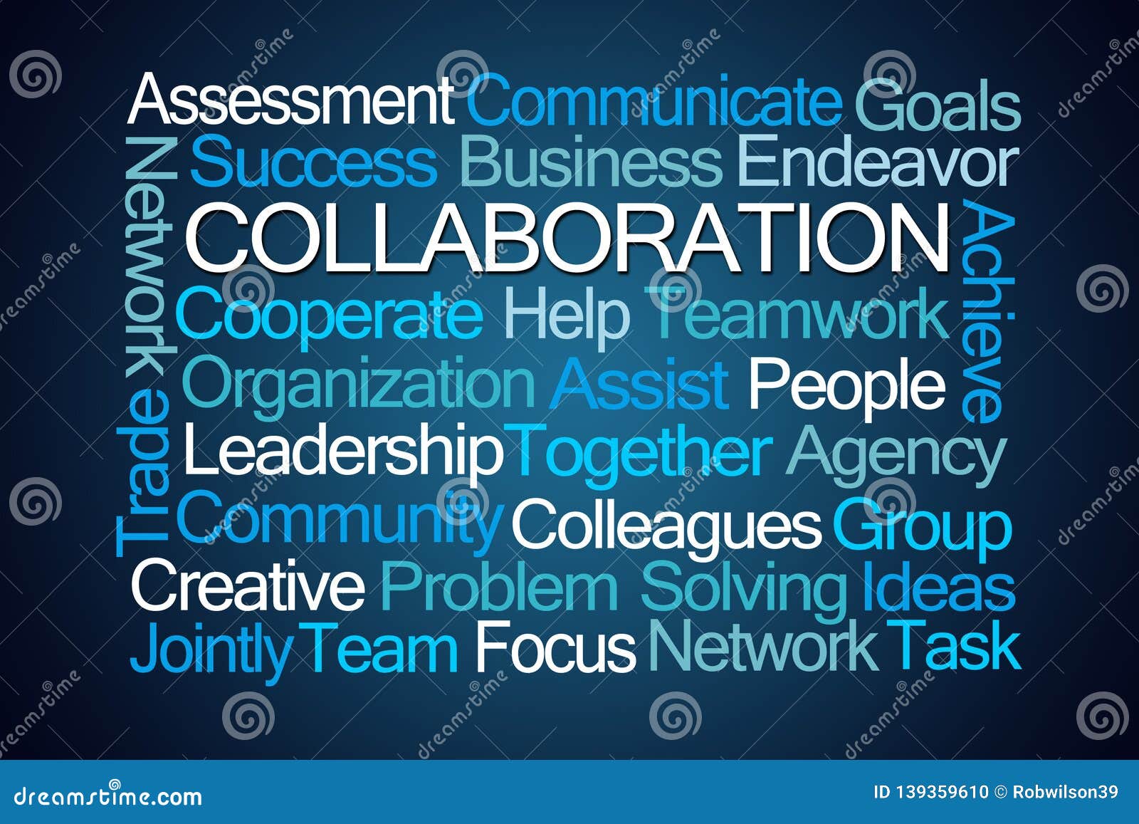 Collaboration Word Cloud stock illustration. Illustration of endeavor ...