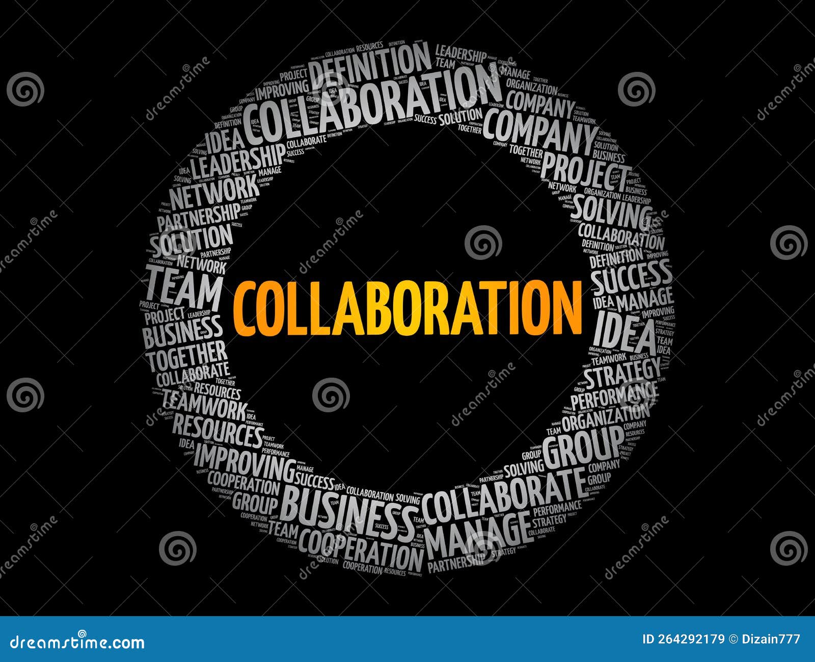 COLLABORATION Word Cloud Collage, Business Concept Background Stock ...
