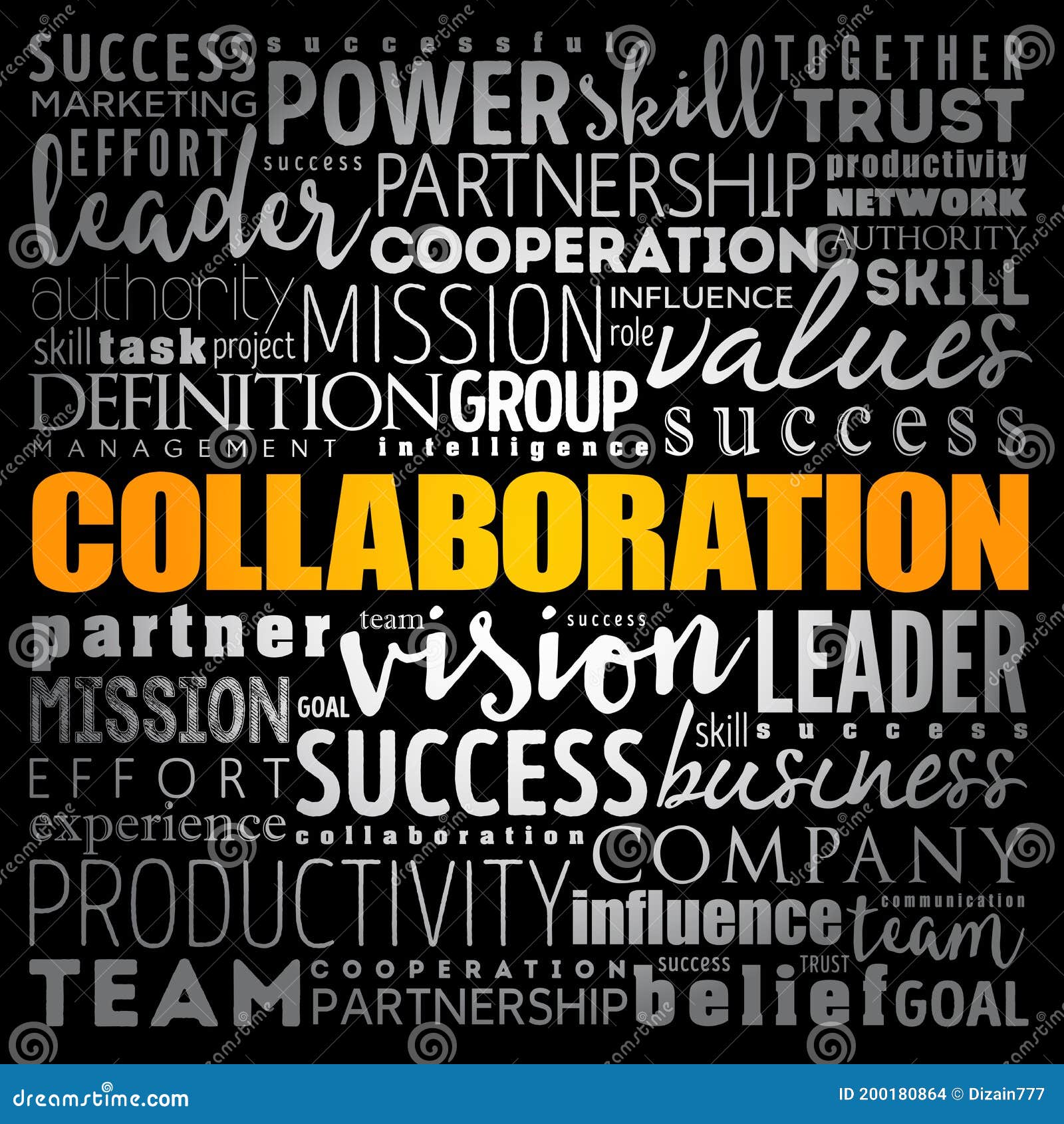 COLLABORATION Word Cloud Collage Stock Illustration - Illustration of ...