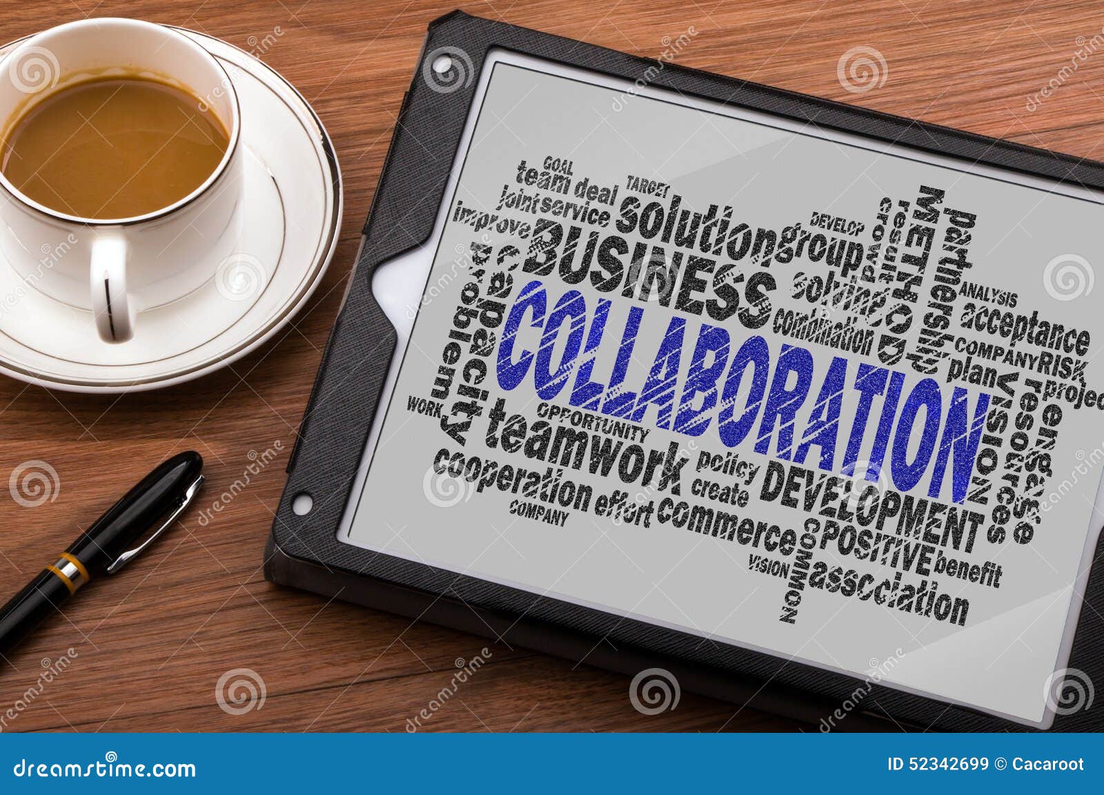 Collaboration word cloud stock image. Image of development - 52342699