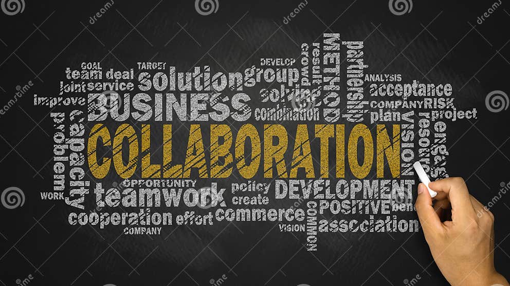 Collaboration word cloud stock image. Image of office - 52342709