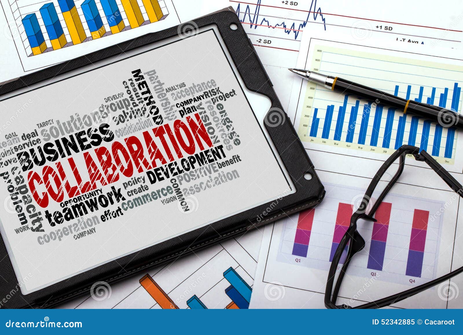 Collaboration word cloud stock image. Image of management - 52342885