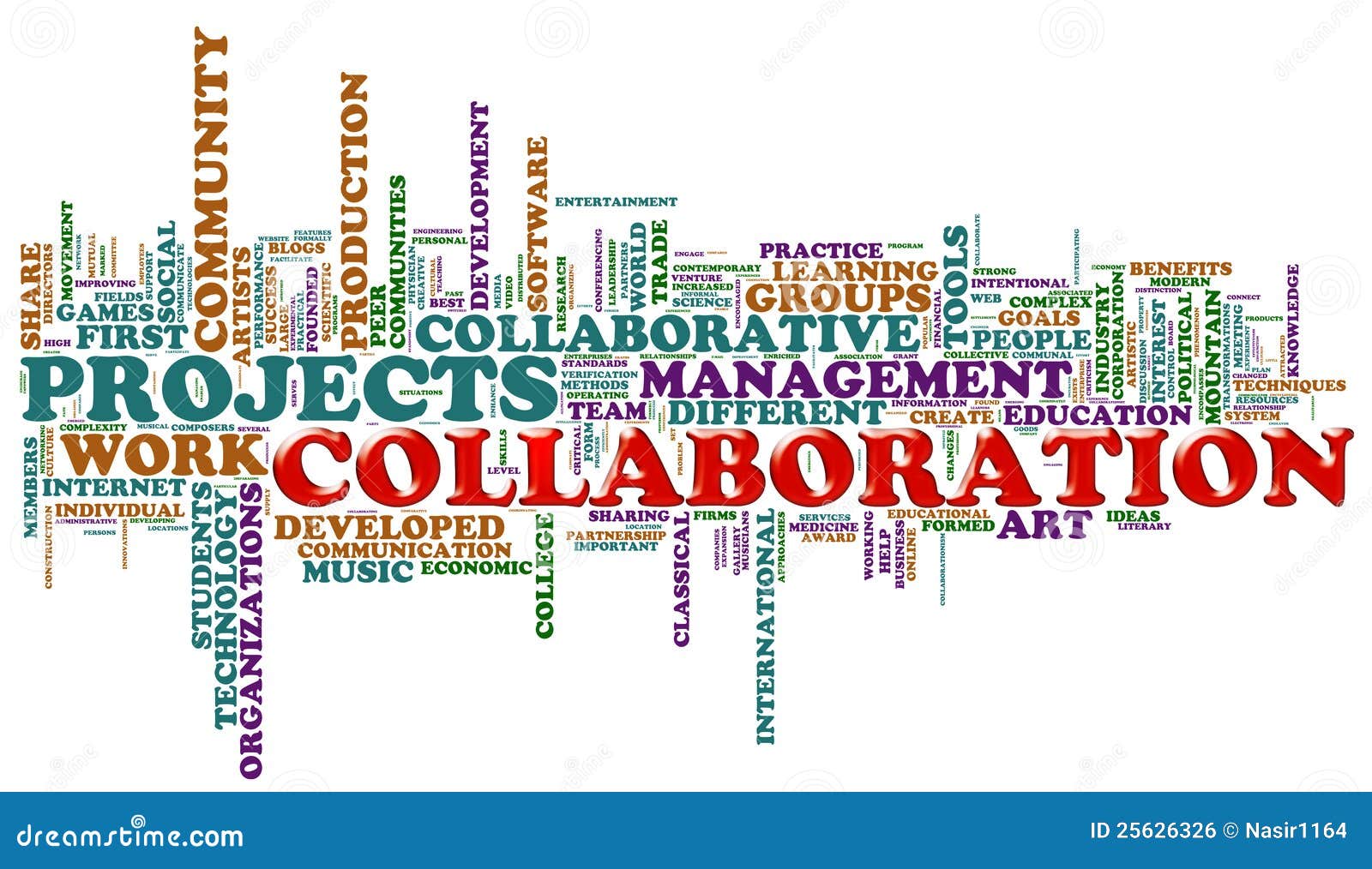 Collaboration word tags stock illustration. Illustration of creativity ...