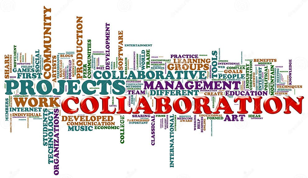 Collaboration word tags stock illustration. Illustration of creativity ...