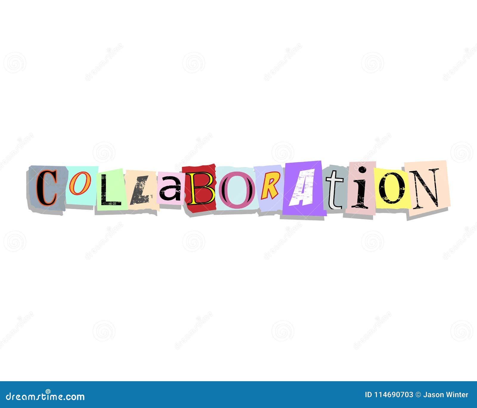 Collaboration Paper Letters Stock Vector - Illustration of text ...