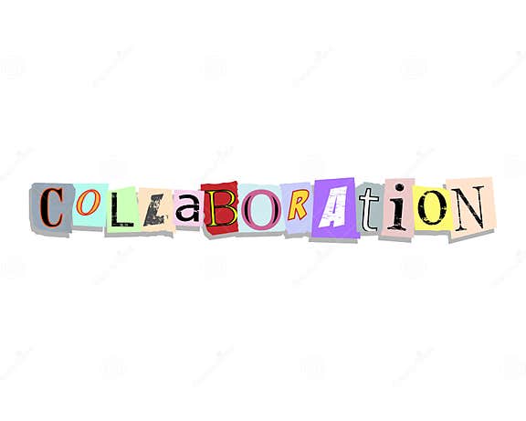 Collaboration Paper Letters Stock Vector - Illustration of text ...