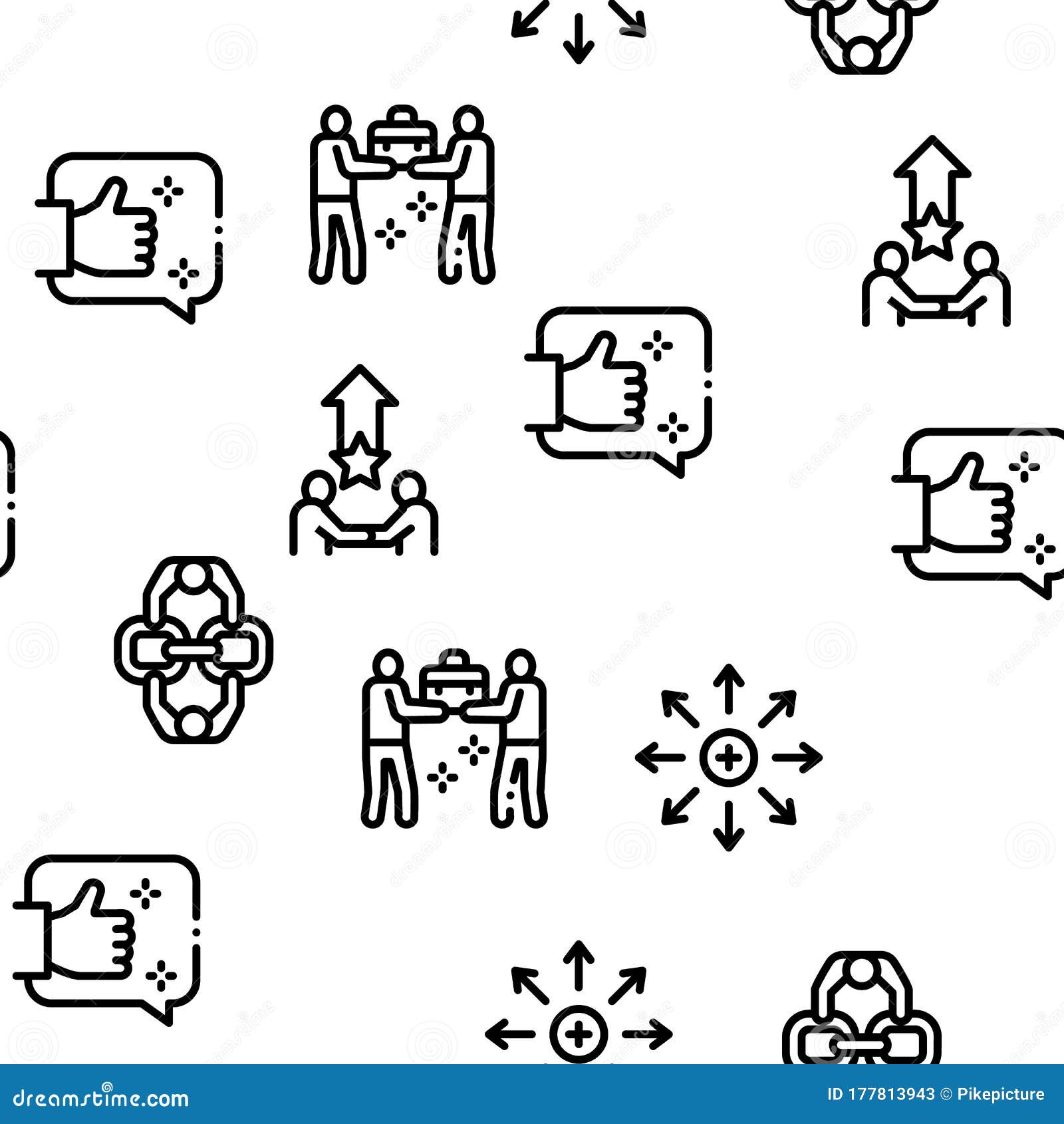 Collaboration Work Seamless Pattern Vector Stock Vector - Illustration ...