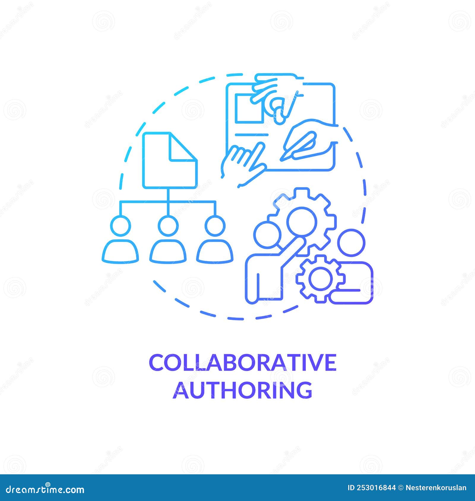 Collaborative Authoring Blue Gradient Concept Icon Stock Vector ... Collaborative Authoring Blue Gradient Concept Icon Stock Vector ...