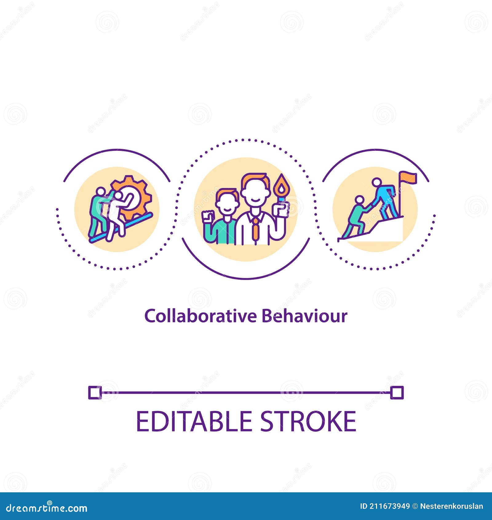 Collaborative Behaviour Concept Icon Stock Vector - Illustration of ...