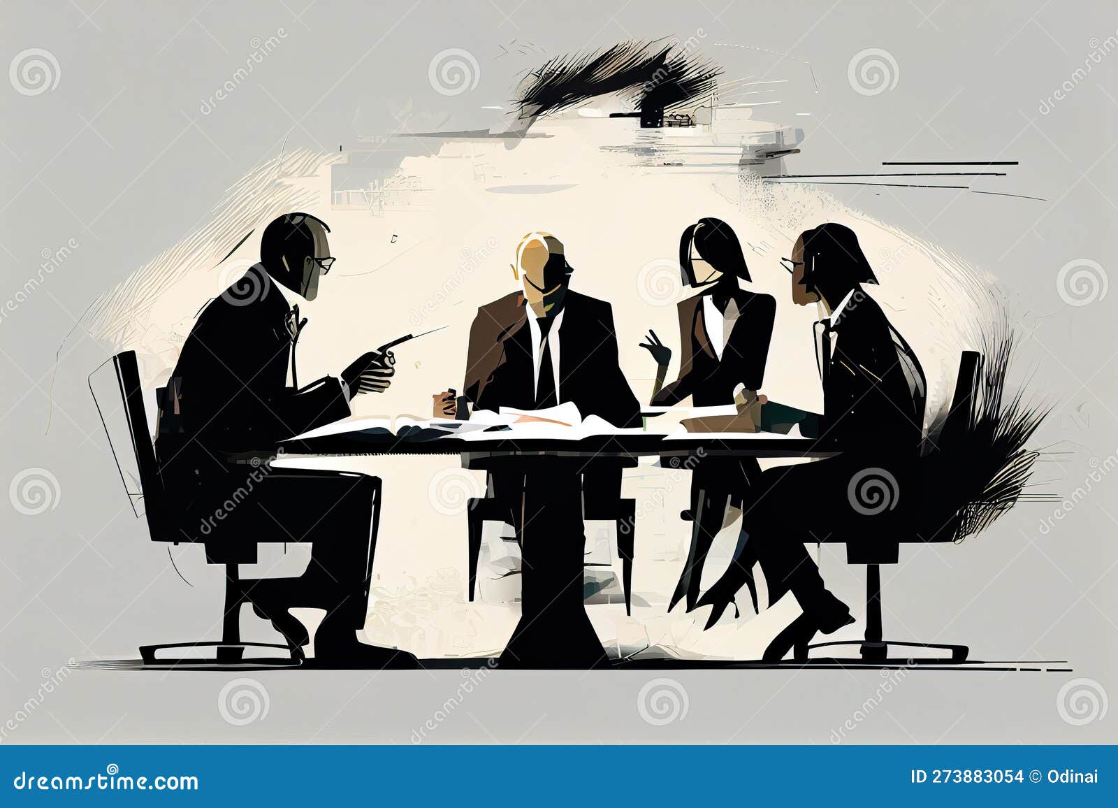 Collaborative Business Meeting - Generated with AI Stock Illustration ...
