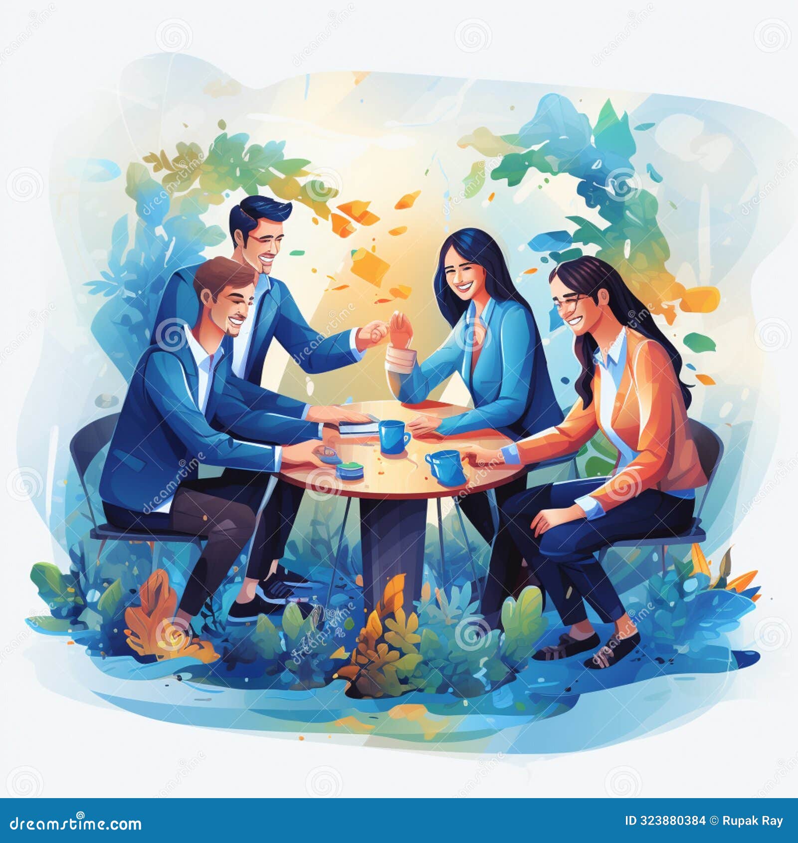 Collaborative Cartoon Characters Effective Colleagues Stock ...