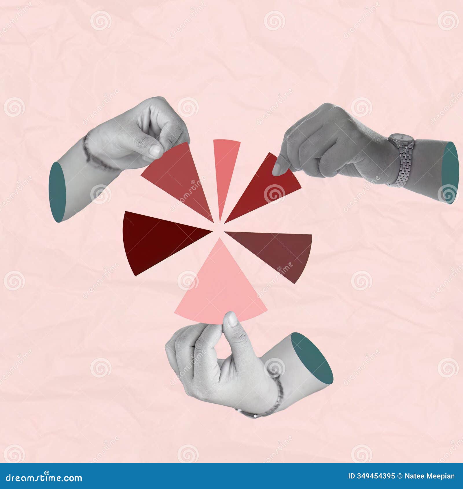 Collaborative Collage of Hands Crafting Color Segments, Symbolizing ...