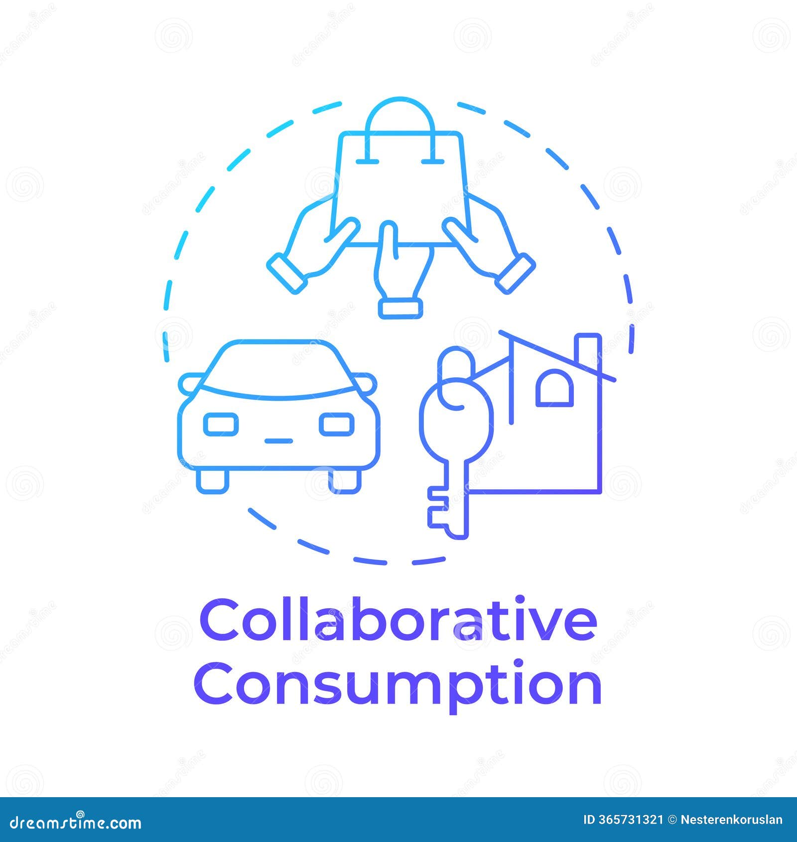 Collaborative Consumption Isometric Flowchart Cartoon Vector | CartoonDealer.com #119469011