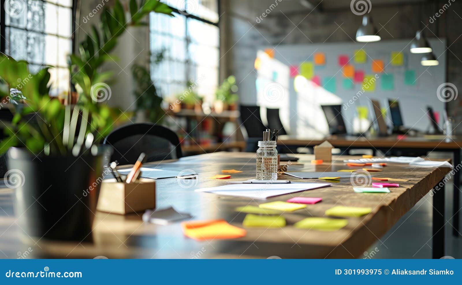 Collaborative Creative Business Desk with a Large Communal Table ...
