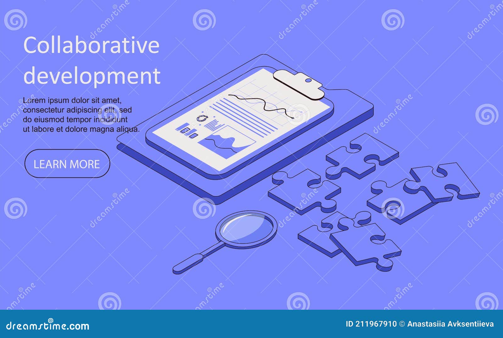 Collaborative Development, Isometric Business Concept Vector. Color ...