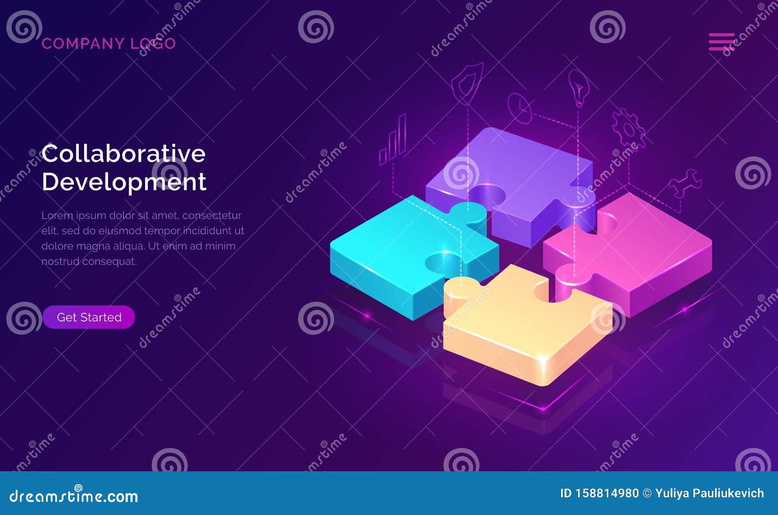 Collaborative Development, Isometric Concept Stock Vector ...