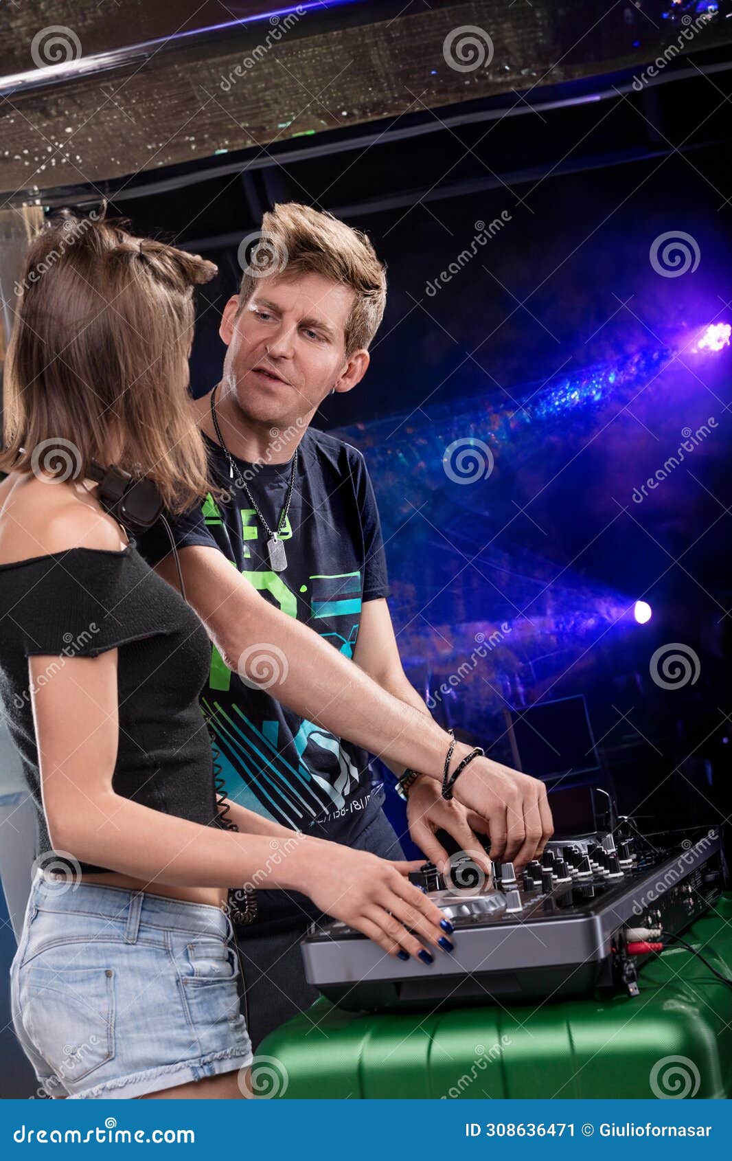 Music Event Captured through DJs Concentrated Efforts Stock Image ...