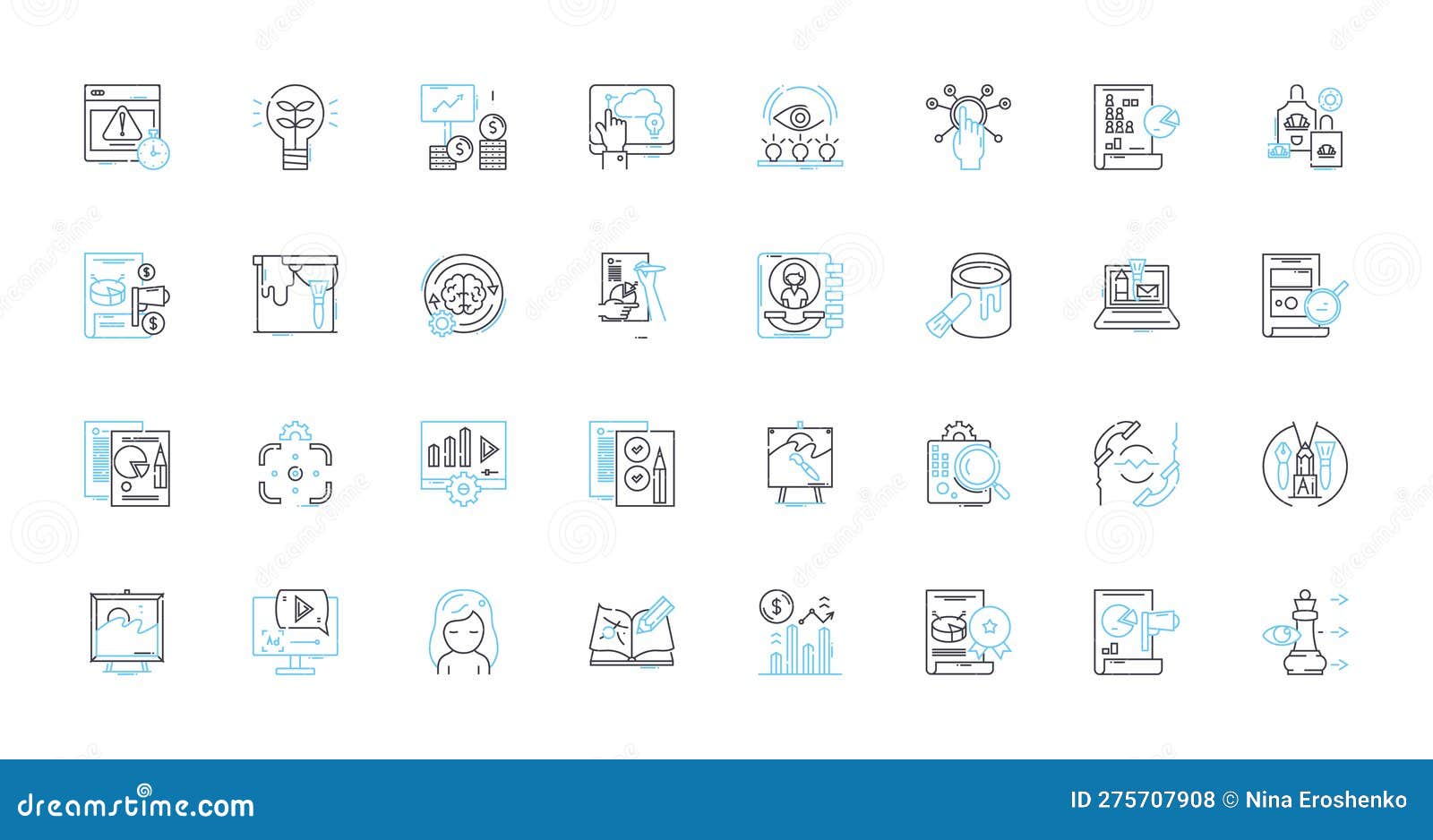 Collaborative Effort Linear Icons Set. Cooperation, Partnership, Unity ...