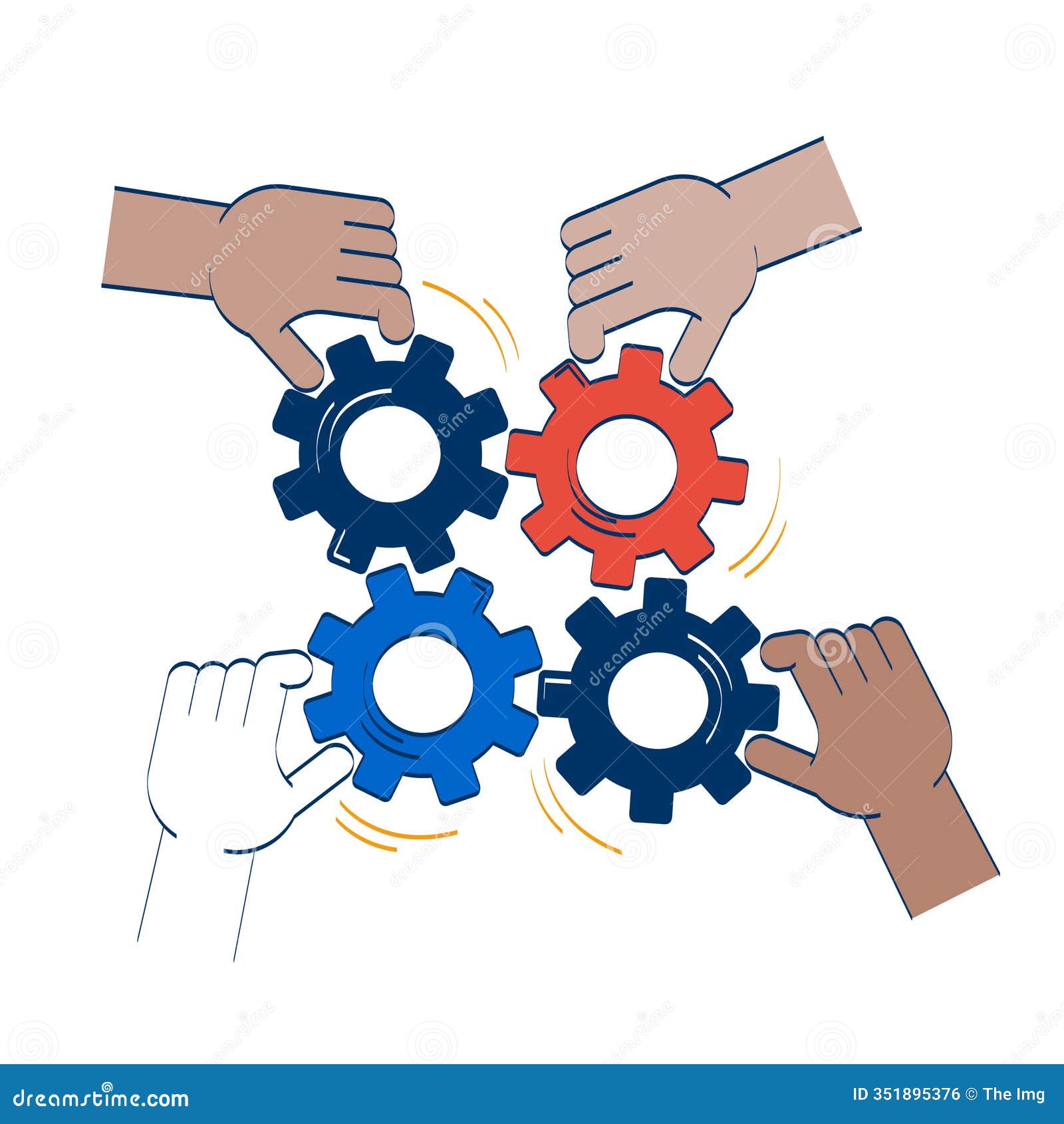 Collaborative Gears: Business Clipart Illustration On Background ...