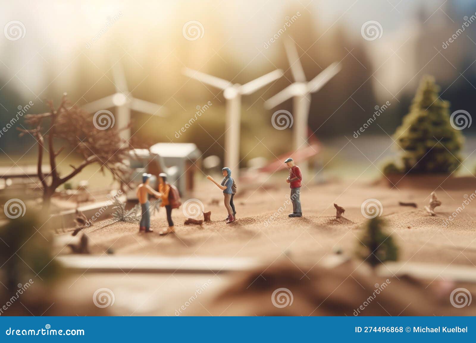 Collaborative Group Working on Renewable Energy Concept with Wind ...