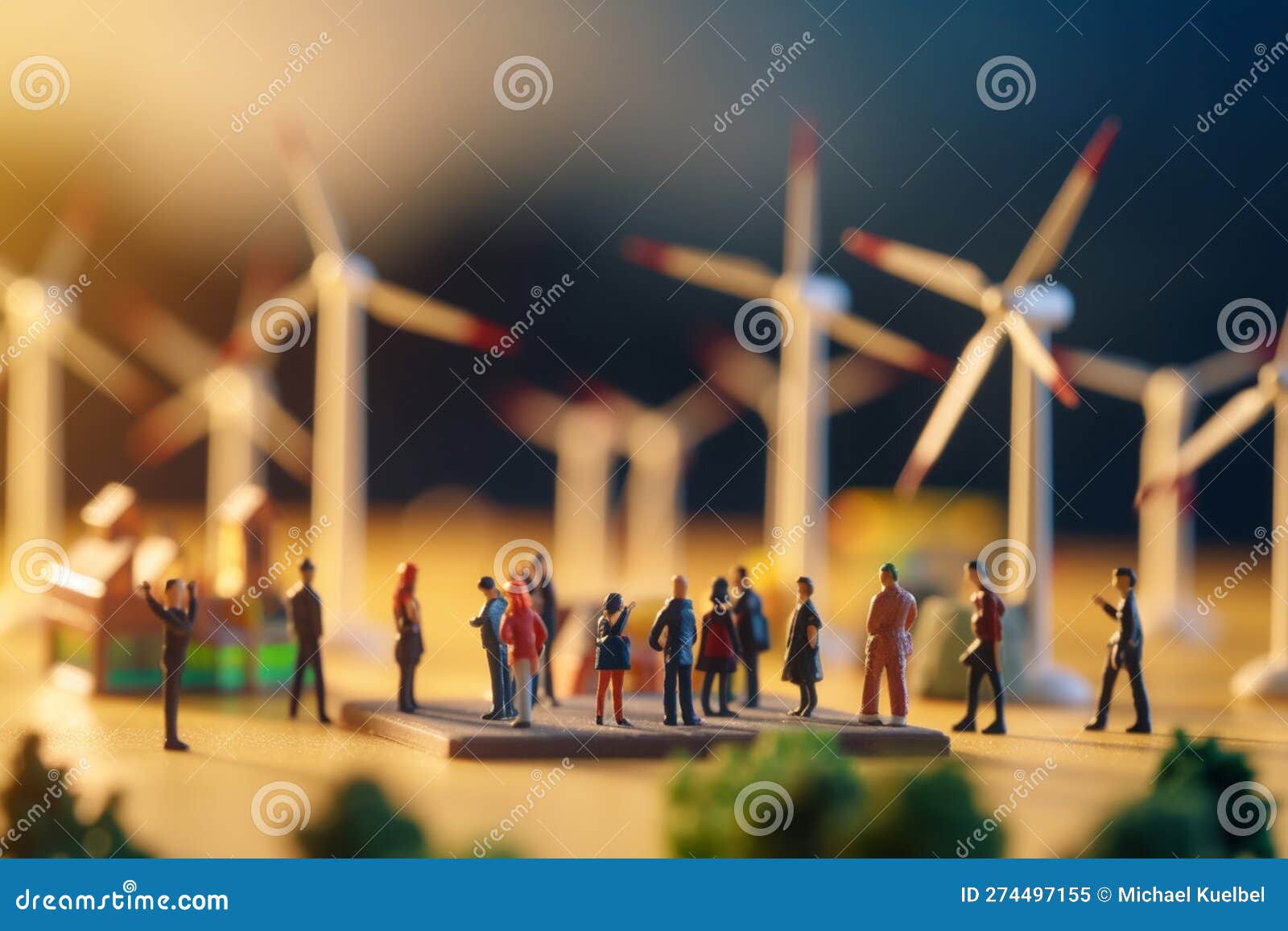 Collaborative Group Working on Renewable Energy Concept with Wind ...