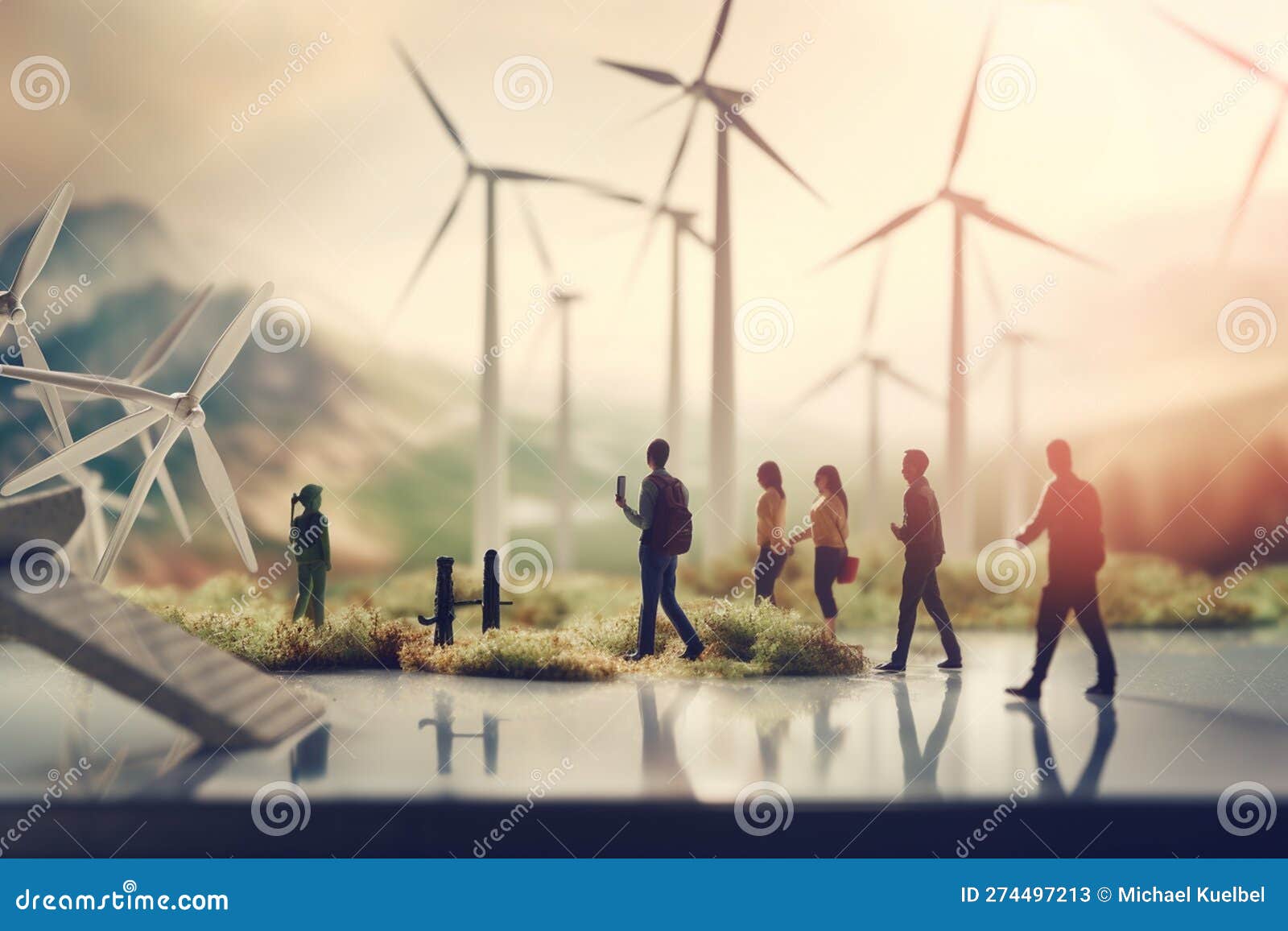 Collaborative Group Working on Renewable Energy Concept with Wind ...