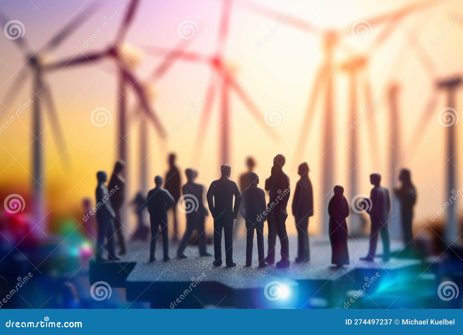 Collaborative Group Working on Renewable Energy Concept with Wind ...