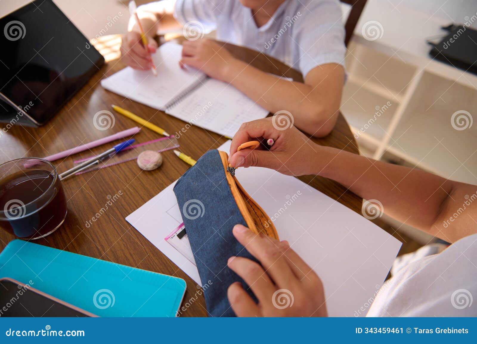 Collaborative Homework Session with Focus on Writing and Drawing Skills ...