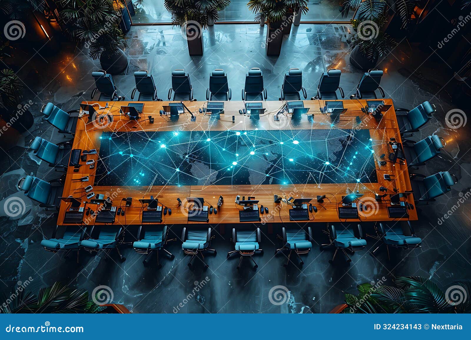 Collaborative Hub: Idea Exchange and Data Connection Stock Illustration ...