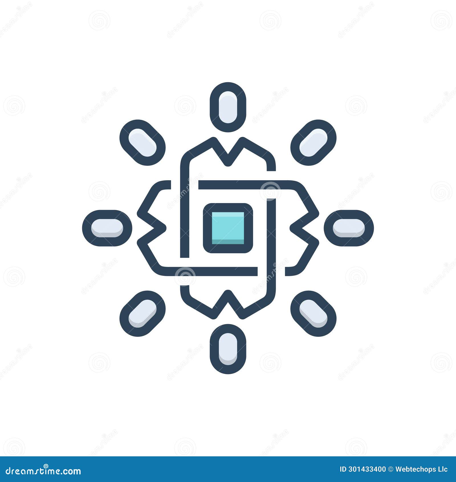 Color Illustration Icon for Collaborative, Joint and Teamwork Stock ...